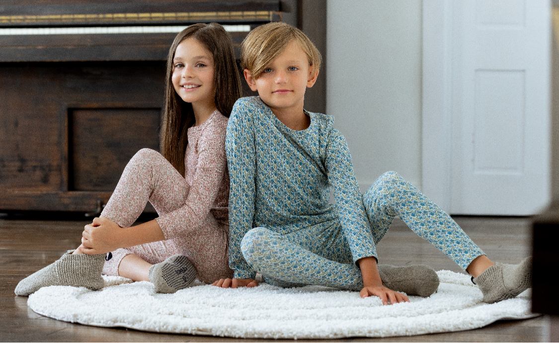 2025 NEW arrivals Noggi flower bamboo Noggi PJS 3m-12m footie 18m -18y ...